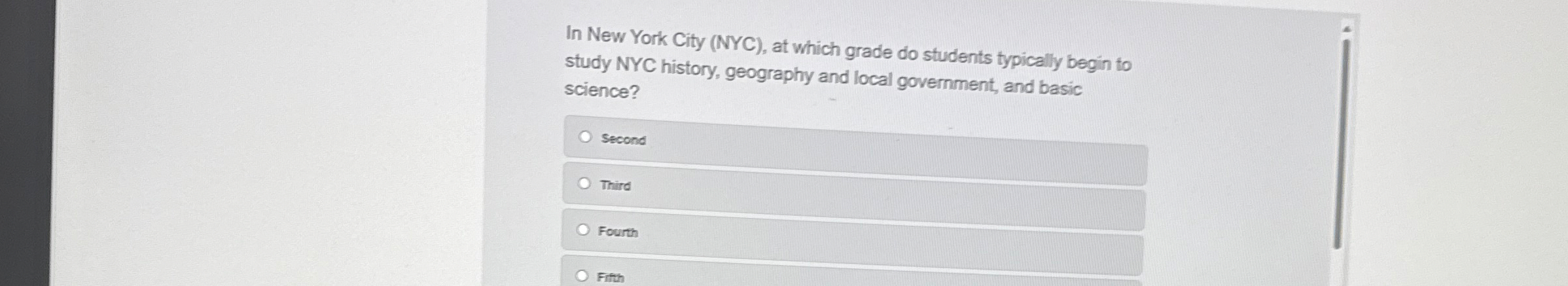 Solved In New York City (NYC), ﻿at which grade do students | Chegg.com