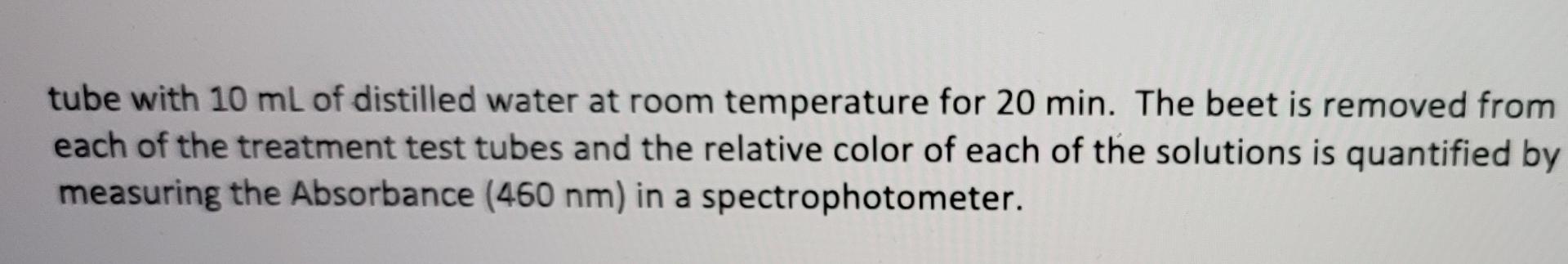 Solved For the experiment, small uniform cylinders of beet | Chegg.com