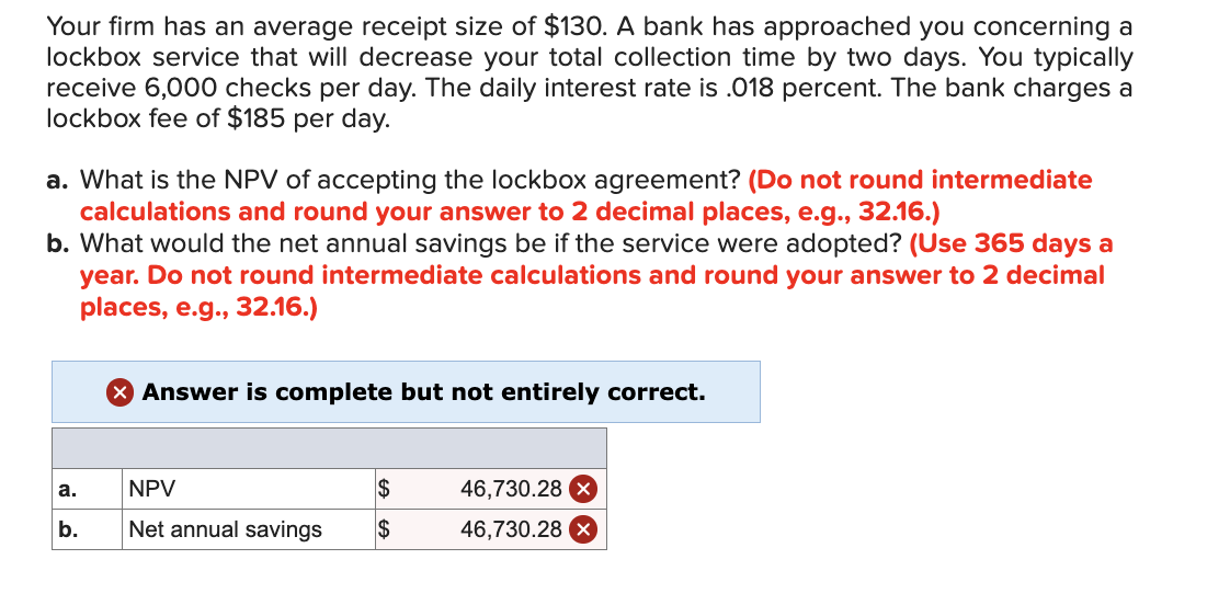Solved Your firm has an average receipt size of \( \$ | Chegg.com