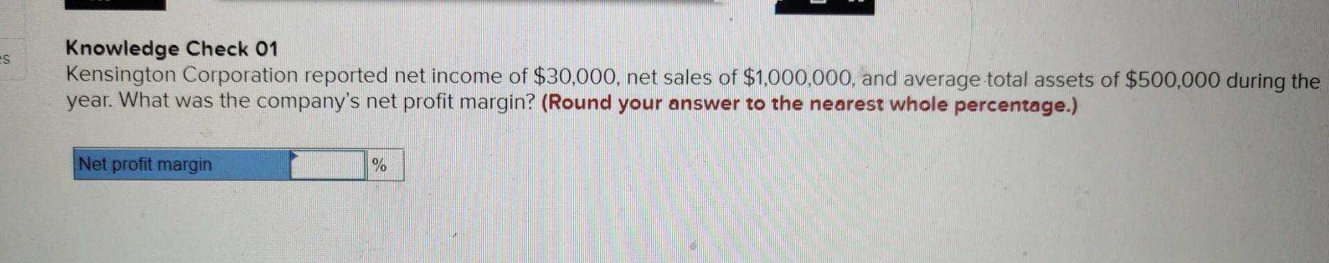 Solved Knowledge Check 01 Kensington Corporation reported | Chegg.com