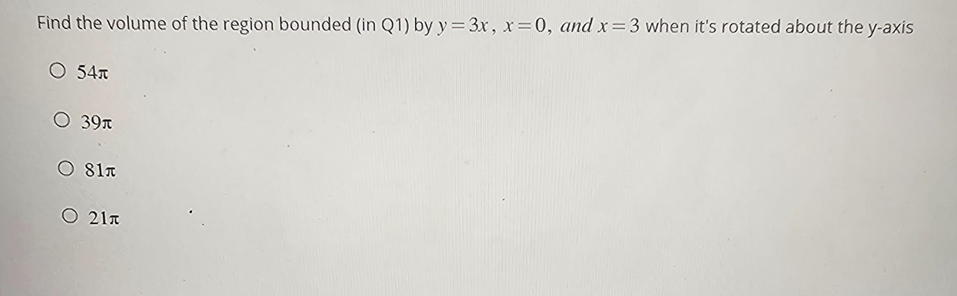 Solved Find the volume of the region bounded (in Q1) ﻿by | Chegg.com