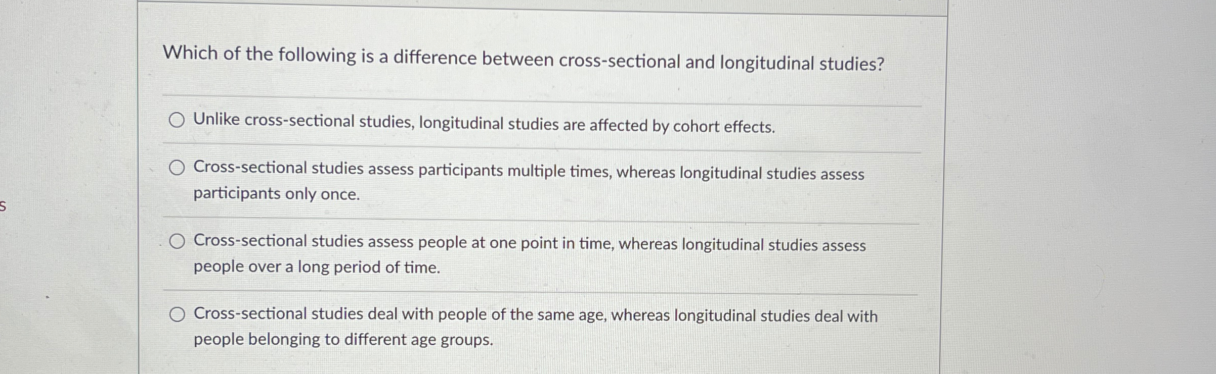 Solved Which of the following is a difference between | Chegg.com