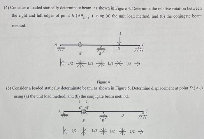 Solved (4) Consider a loaded statically determinate beam, as | Chegg.com
