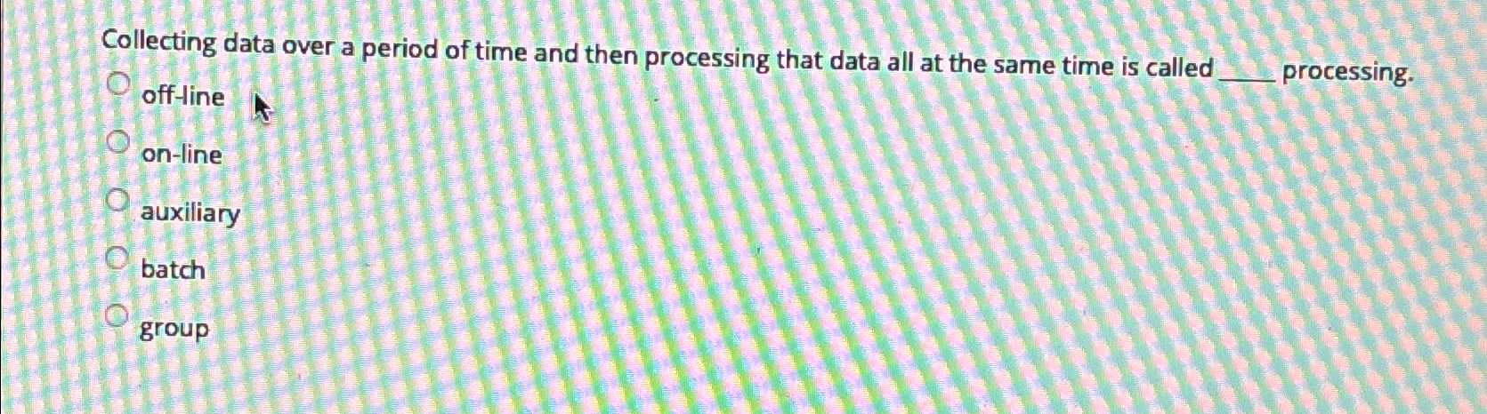 Solved Collecting data over a period of time and then | Chegg.com