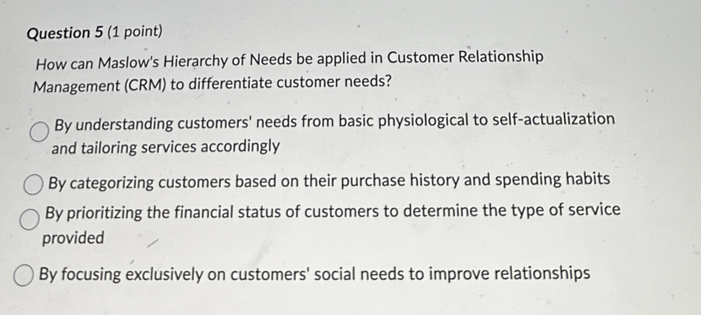 Solved Question 5 (1 ﻿point)How can Maslow's Hierarchy of | Chegg.com