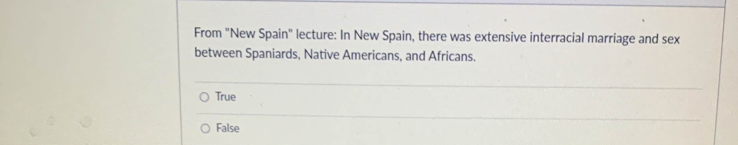 Solved From "New Spain" lecture: In New Spain, there was | Chegg.com