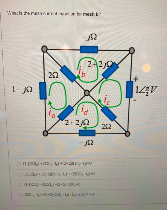 Solved What is the mesh current equation for mesh b? -392 | Chegg.com