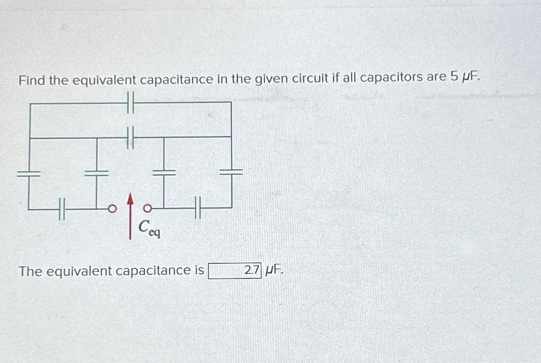 Find the equivalent capacitance in the given circuit | Chegg.com