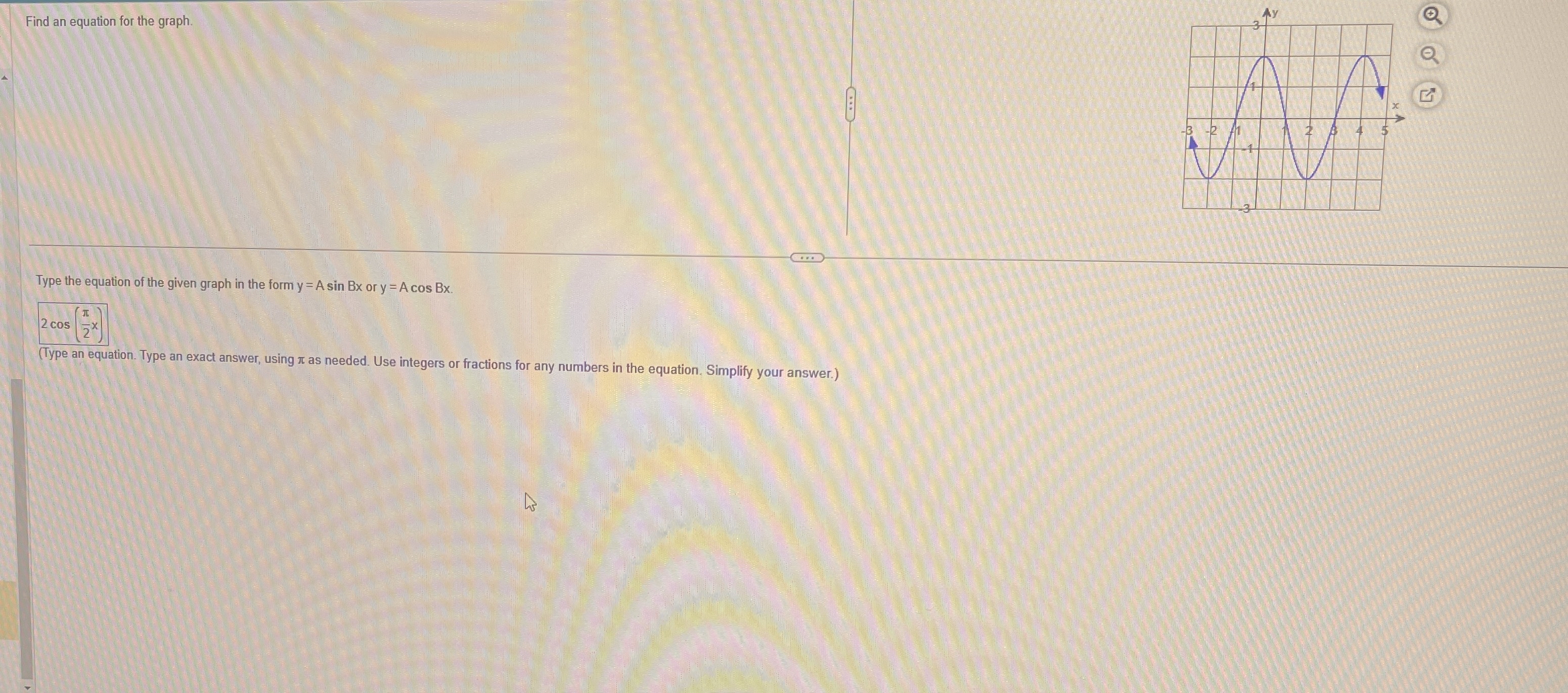 Find an equation for the graph.Type the equation of | Chegg.com