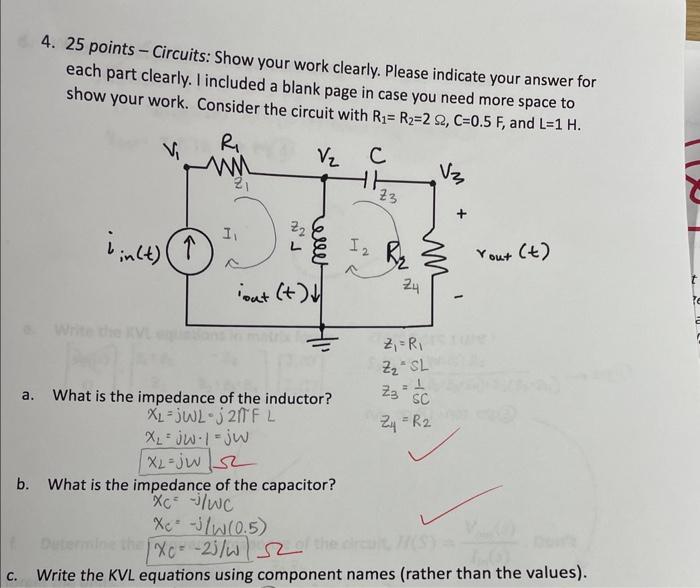 Solved 4. 25 points - Circuits: Show your work clearly. | Chegg.com Solved 4. 25 points - Circuits: Show your work clearly. | Chegg.com
