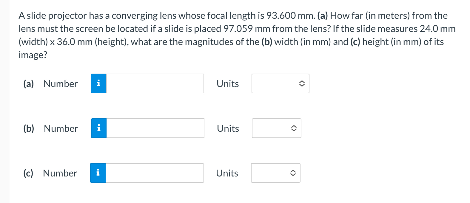 Solved A slide projector has a converging lens whose focal | Chegg.com