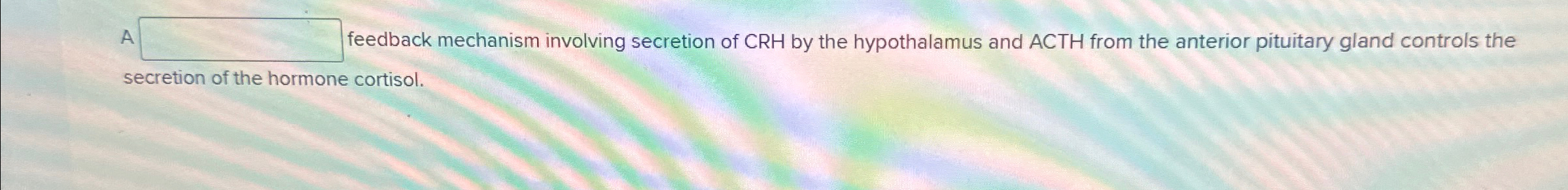 Solved A feedback mechanism involving secretion of CRH by | Chegg.com