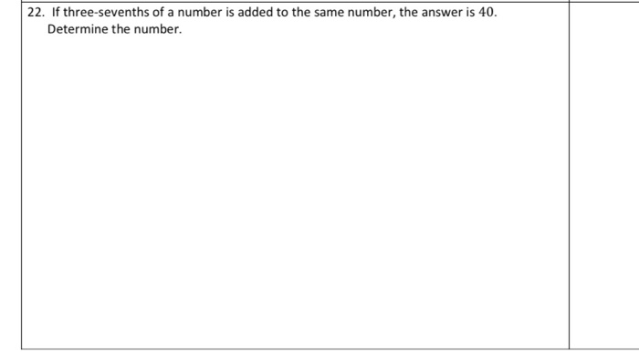 Solved 22. If three-sevenths of a number is added to the | Chegg.com
