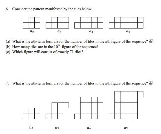 Solved 6. Consider the pattern manifested by the tiles | Chegg.com