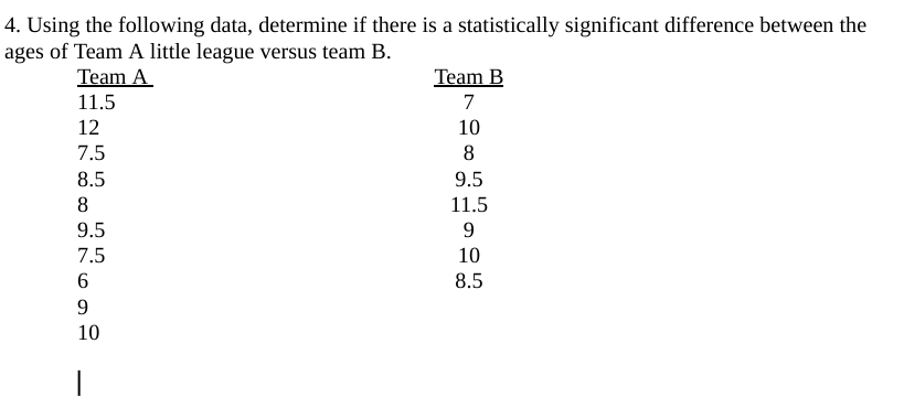 Solved Using the following data, determine if there is a | Chegg.com