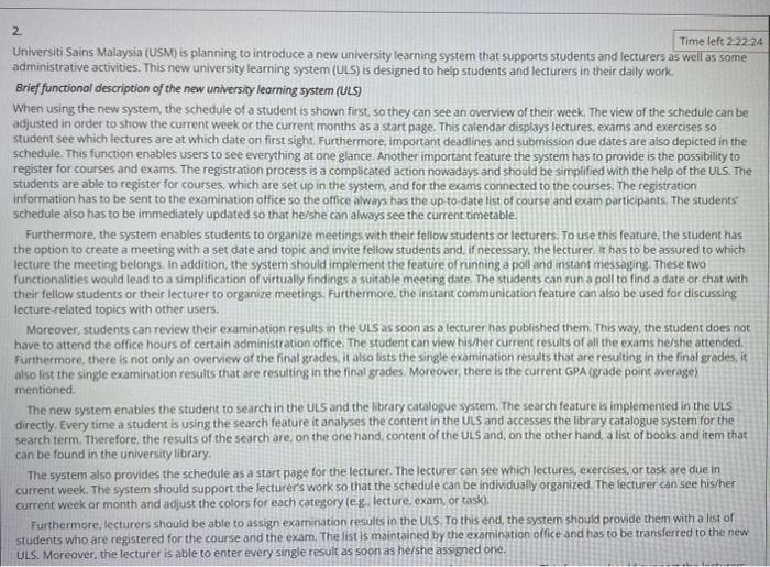 Solved Universiti Sains Malaysia (USM) is planning to | Chegg.com