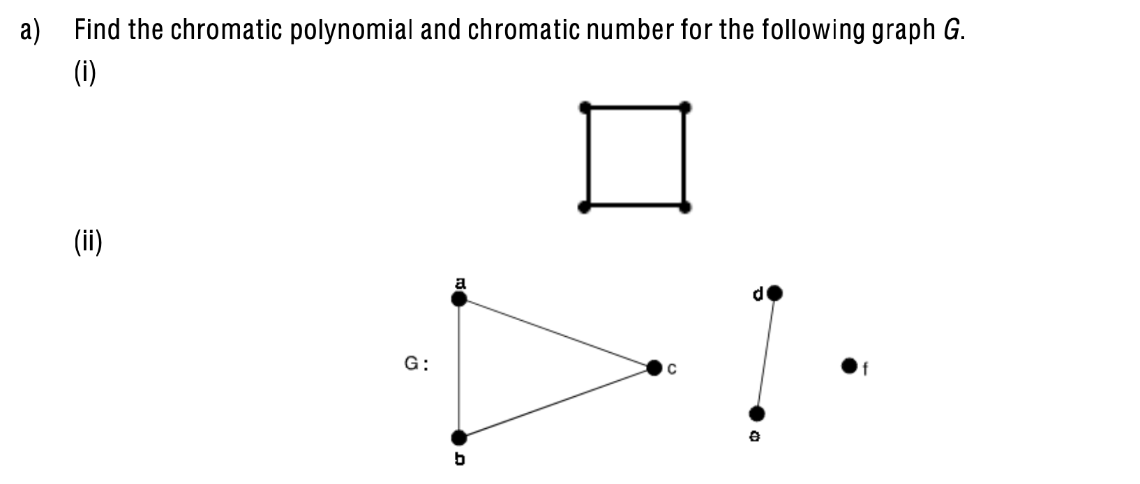 Solved a) ﻿Find the chromatic polynomial and chromatic | Chegg.com