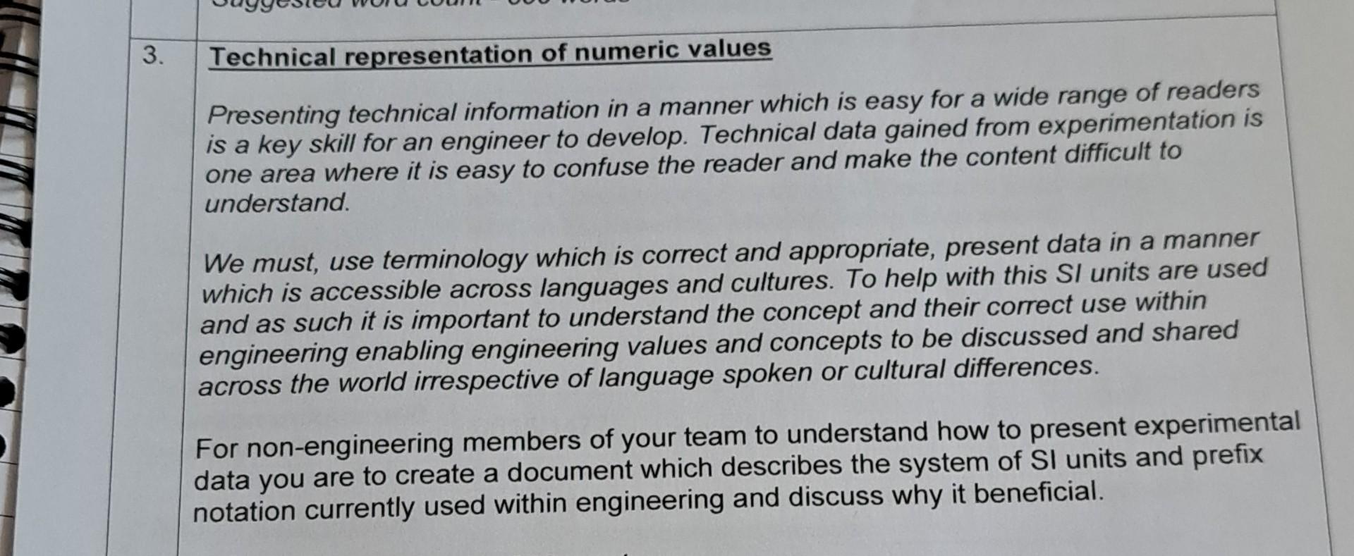 Solved Technical representation of numeric values Presenting | Chegg.com