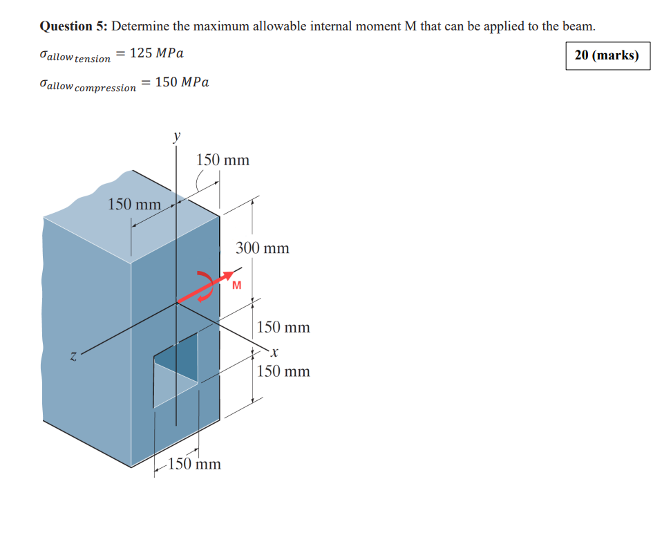 Solved Question 5: Determine the maximum allowable internal | Chegg.com