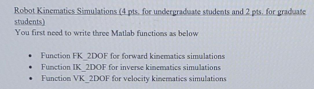 Solved Consider the 2-DOF planar robot manipulator shown | Chegg.com