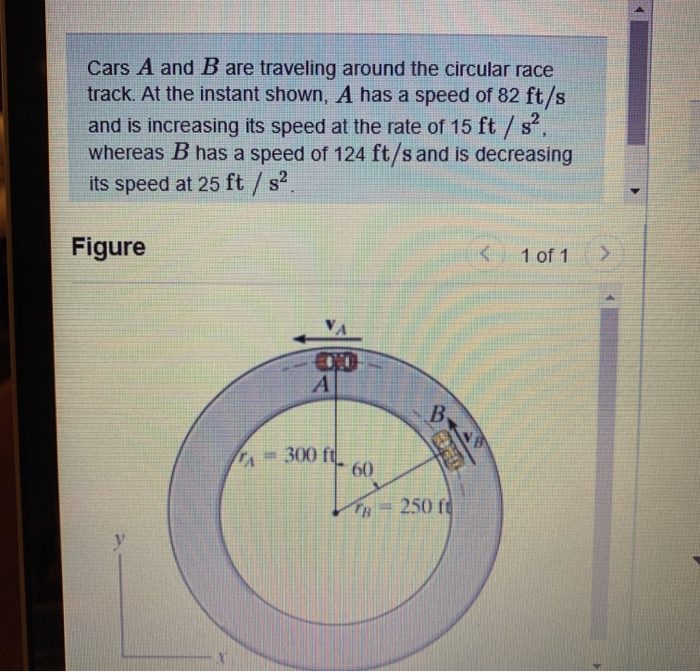 Solved Cars A and B are traveling around the circular race | Chegg.com