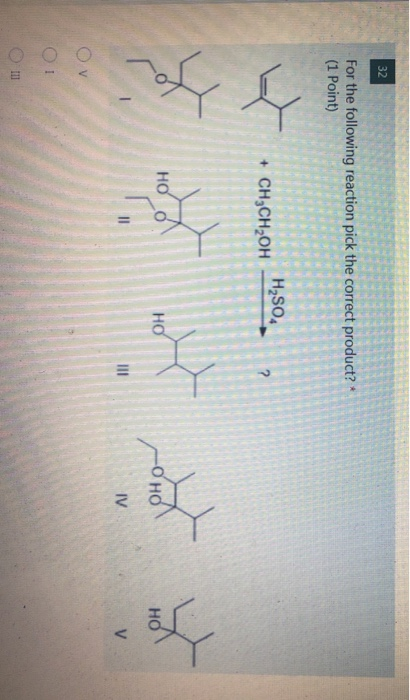 Solved 32 For the following reaction pick the correct | Chegg.com