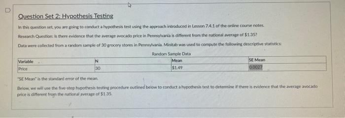 Solved Question Set 2 Hypothesis Testing In This Question 5942