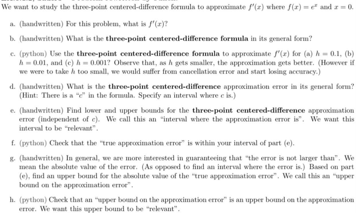 Solved We want to study the three-point centered-difference | Chegg.com