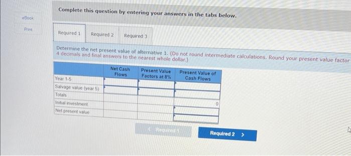Solved Problem 24-6A (Algo) Net present value of alternate | Chegg.com
