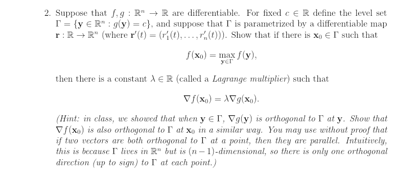 Solved Suppose that f,g:Rn→R are differentiable. For fixed | Chegg.com