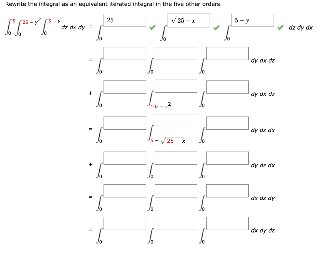 Solved Rewrite the integral as an equivalent iterated | Chegg.com