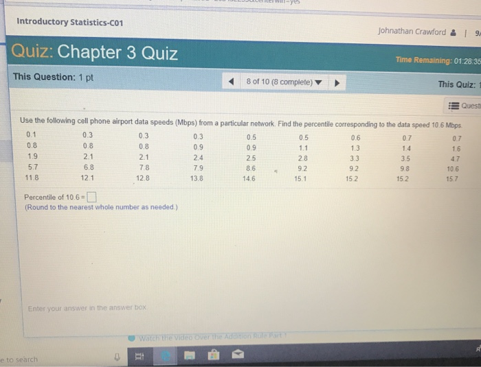 Solved Introductory Statistics-C01 Johnathan Crawford & 9 | Chegg.com