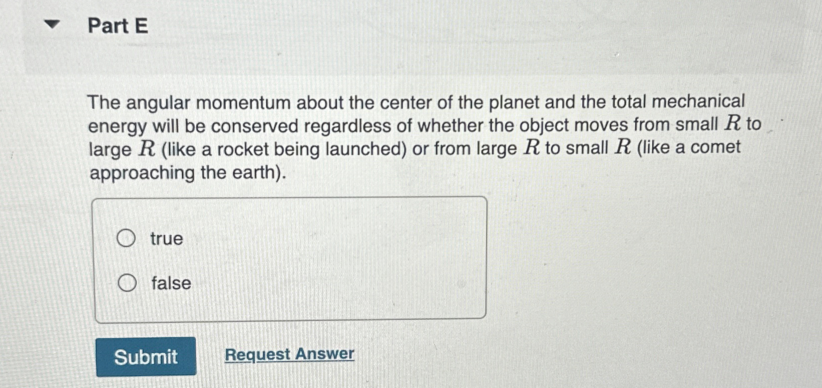 Solved The angular momentum about the center of the planet | Chegg.com