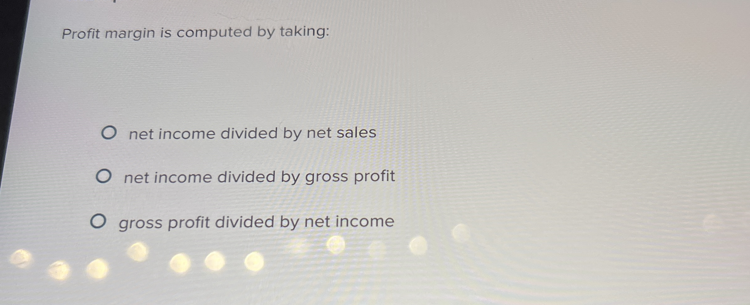 Solved Profit margin is computed by taking:net income | Chegg.com