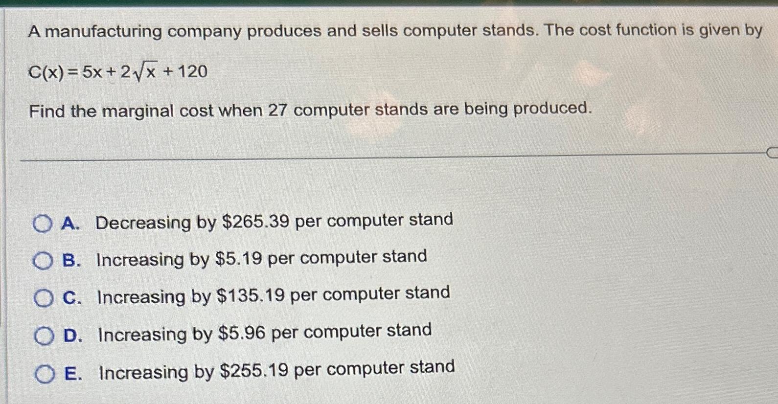 Solved A manufacturing company produces and sells computer | Chegg.com