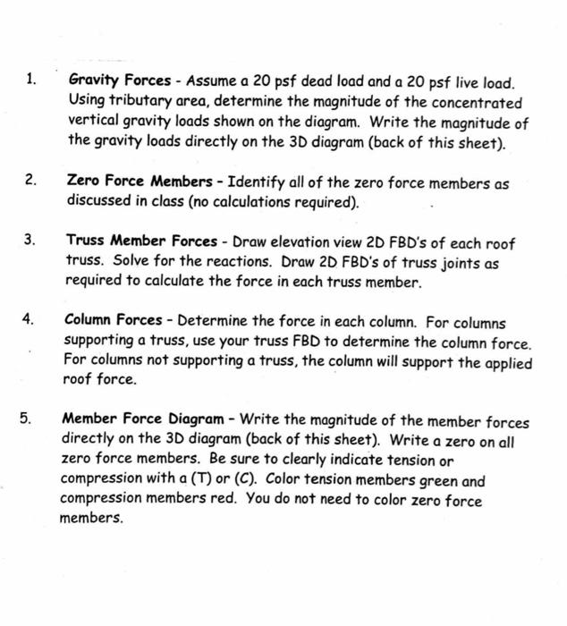 Solved 1. Gravity Forces - Assume a 20psf dead load and a | Chegg.com