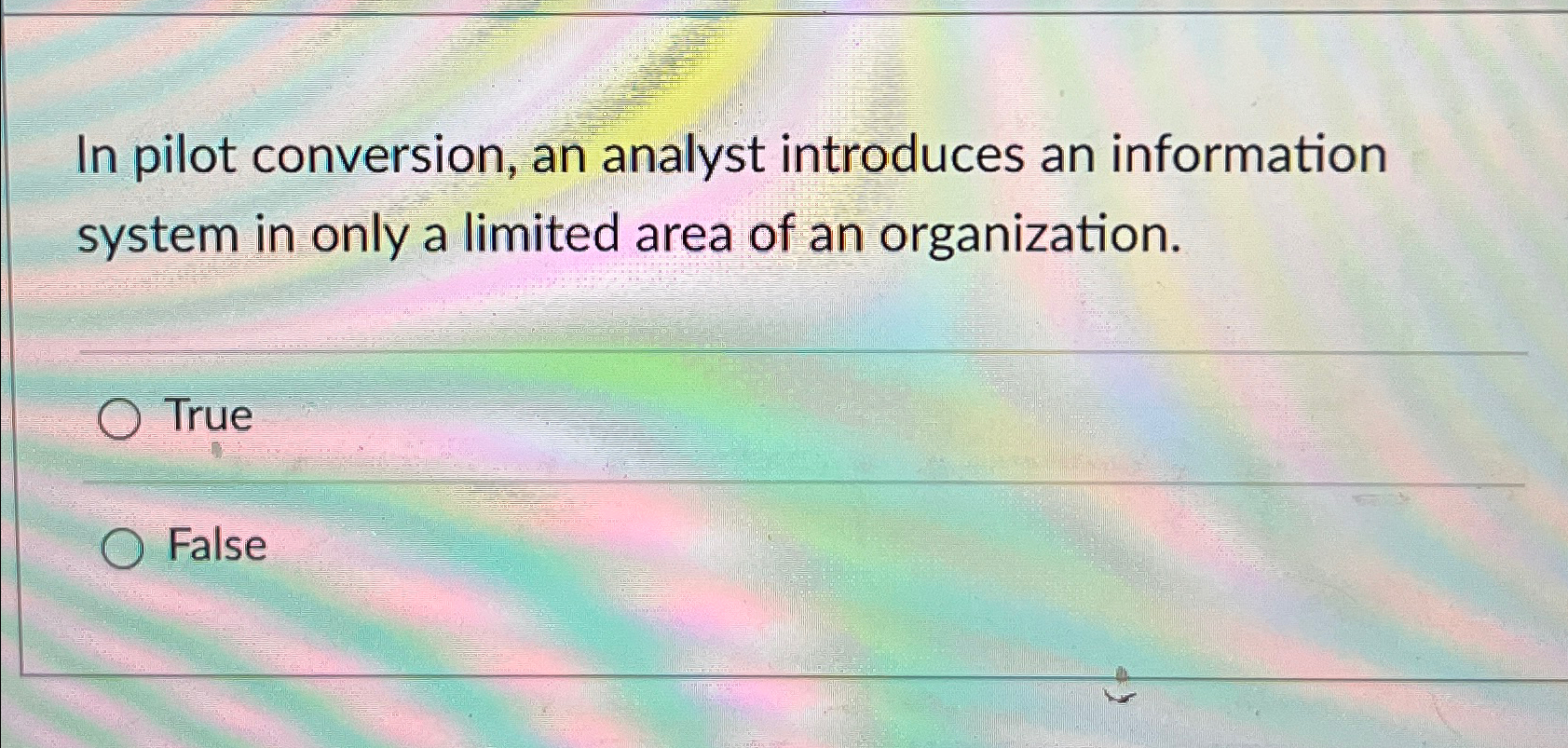 Solved In pilot conversion, an analyst introduces an | Chegg.com