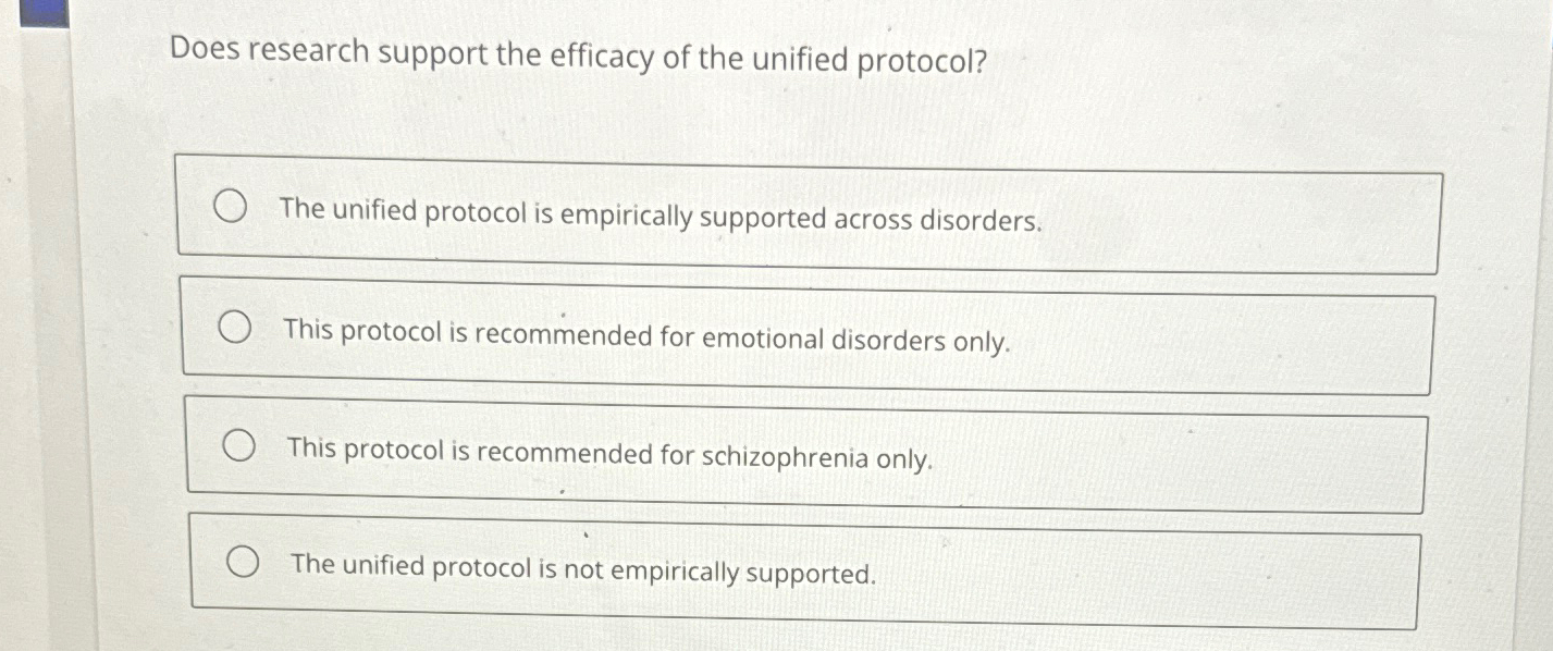Solved Does research support the efficacy of the unified | Chegg.com