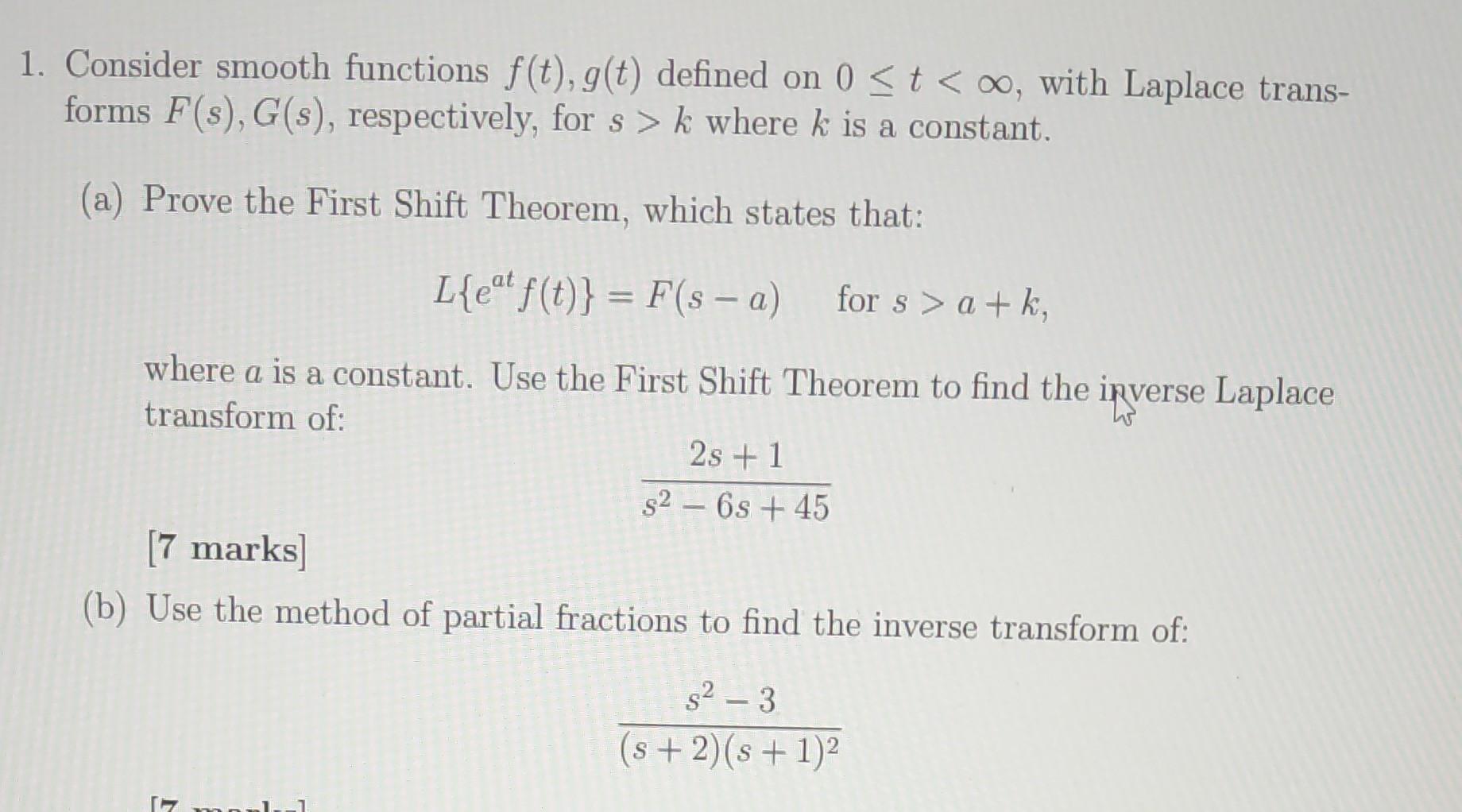 Solved Consider smooth functions f(t),g(t) defined on 0≤t