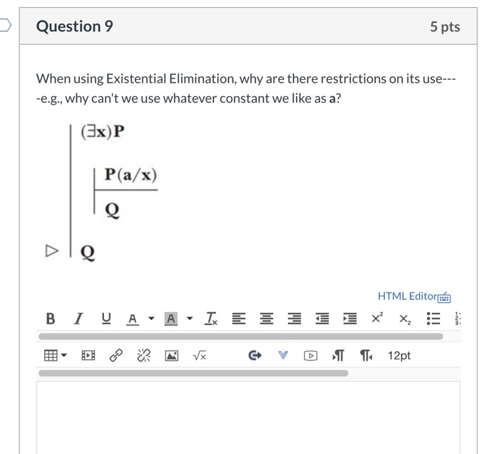 Solved Question 9 5 Pts When Using Existential Elimination 1003