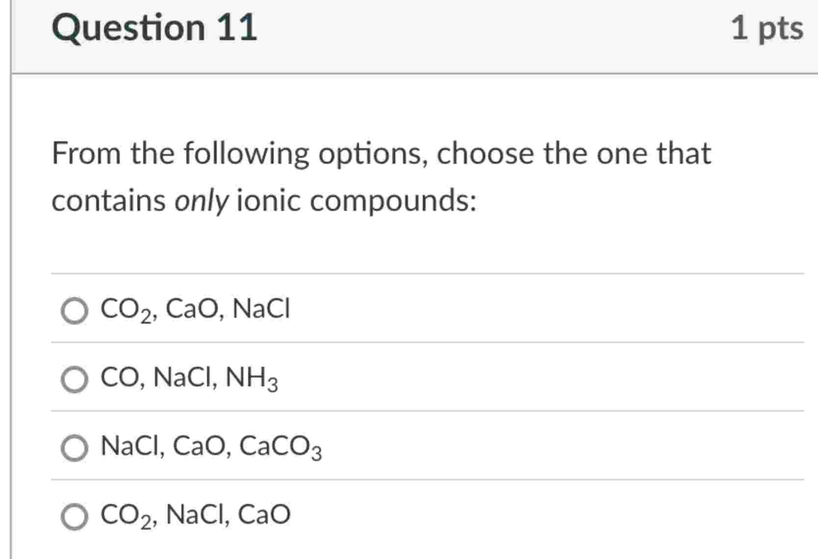 Solved Question 11From the following options, choose the one | Chegg.com