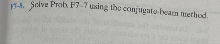 Solved F7-8. Solve Prob. F7-7 using the conjugate-beam | Chegg.com Solved F7-8. Solve Prob. F7-7 using the conjugate-beam | Chegg.com