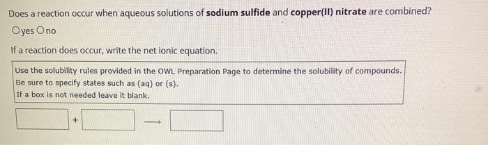 Solved Use the solubility rules provided in the OWL | Chegg.com