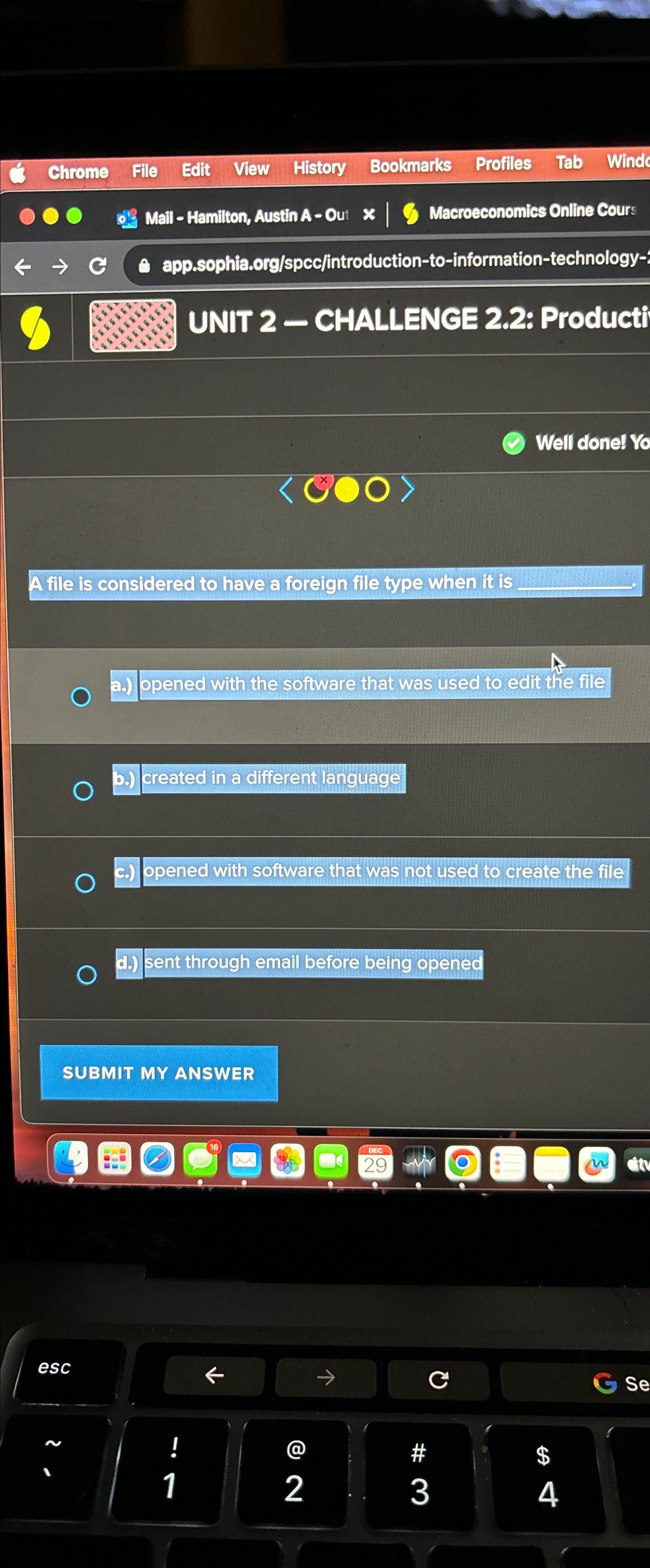 Solved UNIT 2 - ﻿CHALLENGE 2.2: ProductiWell donel | Chegg.com