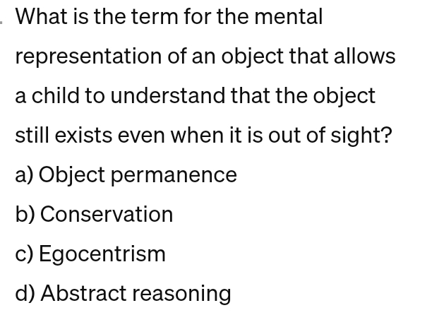 Solved What is the term for the mental representation of an | Chegg.com