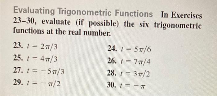 Solved Evaluating Trigonometric Functions In Exercises | Chegg.com