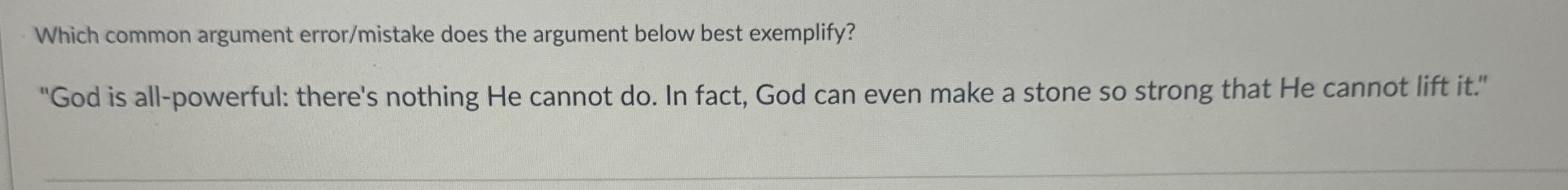 Solved Which common argument error/mistake does the argument | Chegg.com