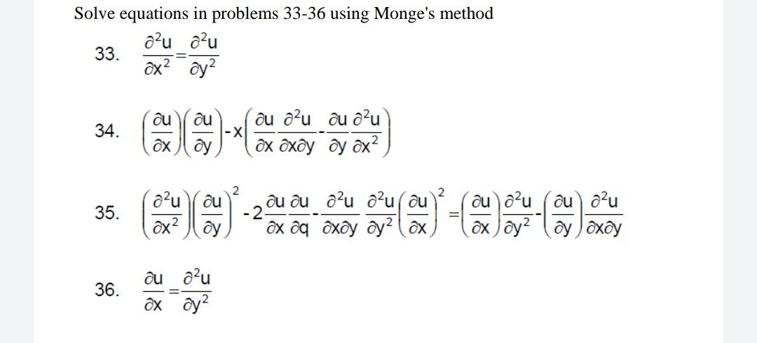 Solved Solve equations in problems 33-36 using Monge's | Chegg.com