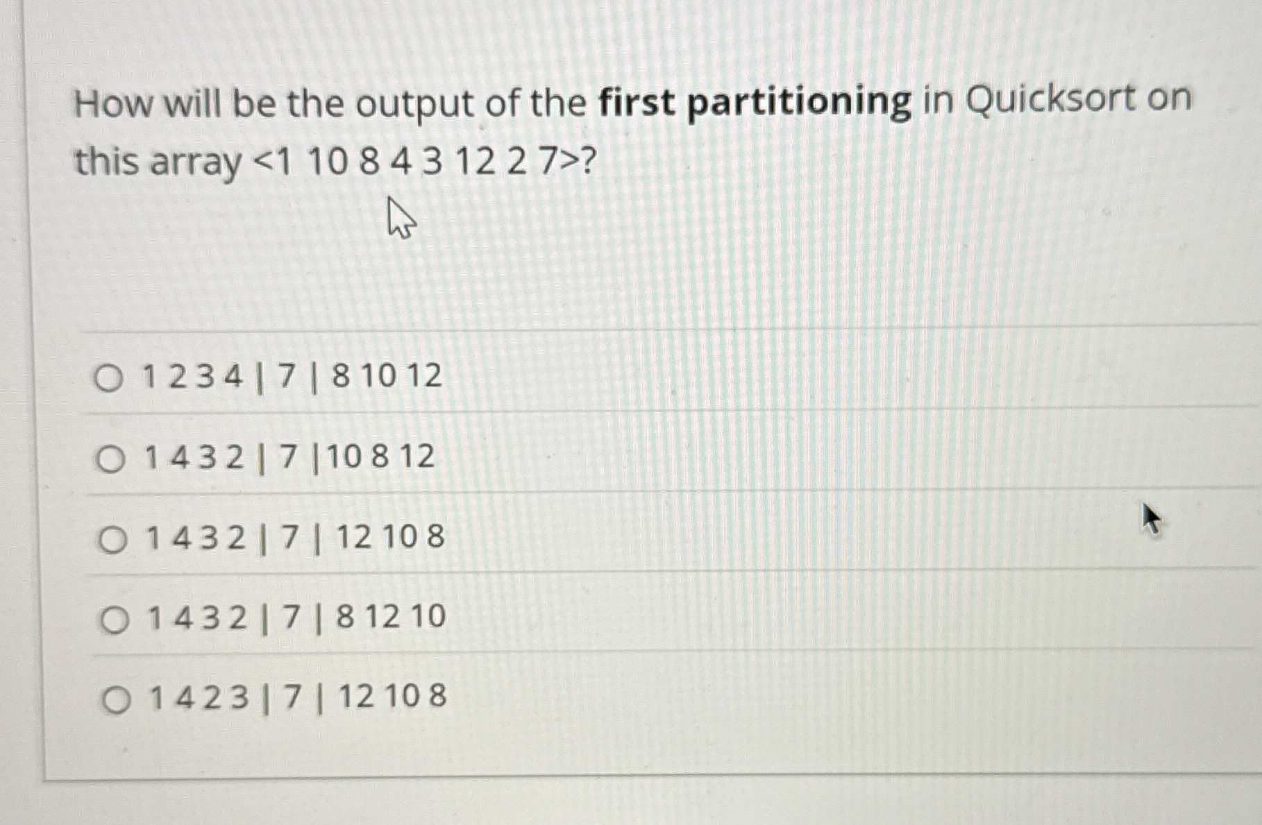 Solved How will be the output of the first partitioning in | Chegg.com