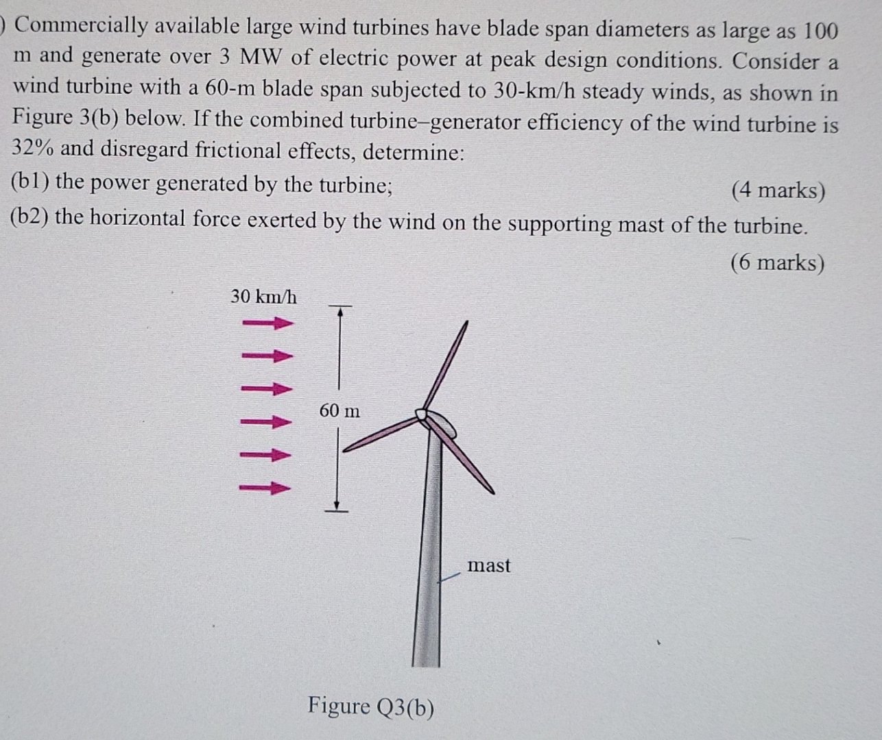 Solved Commercially available large wind turbines have blade | Chegg.com